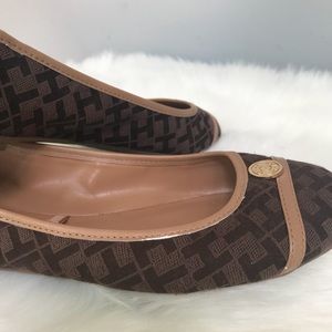 Tommy Hilfiger | Shoes | Tommy Hilfiger Brown Monogram Flats | Poshmark